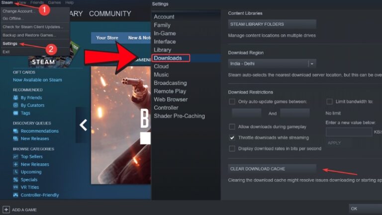 Cách khắc phục lỗi thường gặp khi tải game Steam download