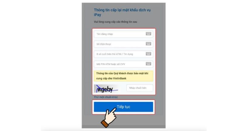 Quên mật khẩu iPay Vietinbank và cách đăng nhập nhanh chóng