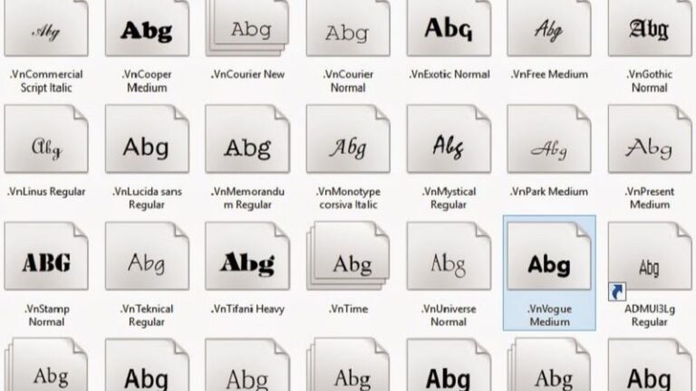 Tải Font Full, Download Font tiếng việt đầy đủ cho máy tính