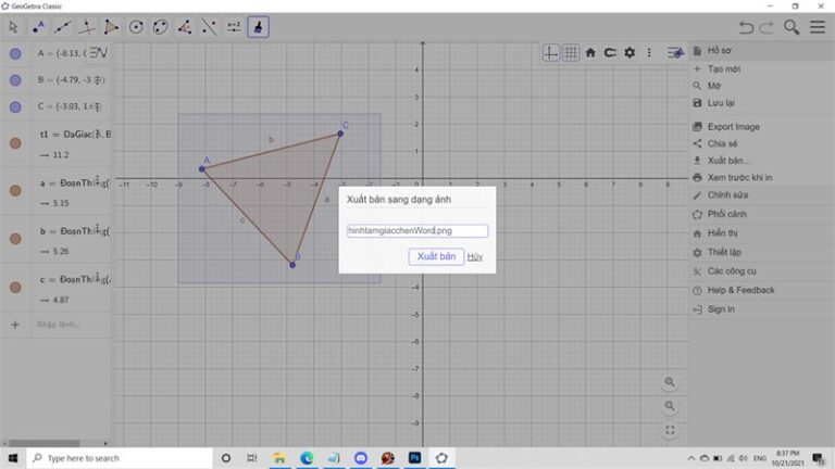 Hướng dẫn tải GeoGebra vẽ đồ thị hàm số, công thức Toán học
