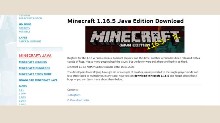 Tải Minecraft 1.16.5 Java Edition - Game xây dựng thế giới