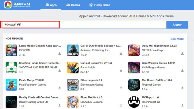 Hướng dẫn tải Minecraft PE trên Appvn đơn giản nhất