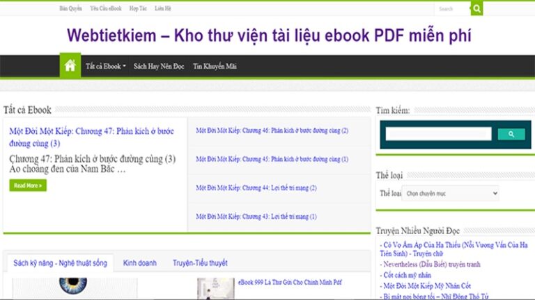 Tổng hợp các trang web tải eBook miễn phí, chất lượng nhất