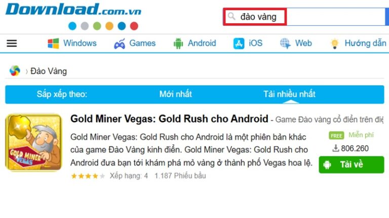 Download game Đào Vàng - Game đào vàng cổ điển trên máy tính