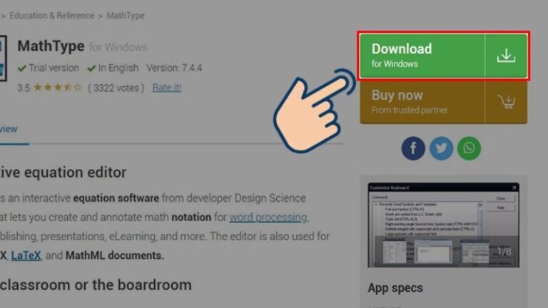 Hướng dẫn cài đặt Mathtype 6.9 full đơn giản
