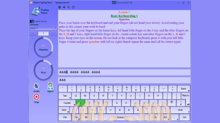 Tải phần mềm Kiran’s Typing Tutor - Phần mềm luyện gõ 10 ngón