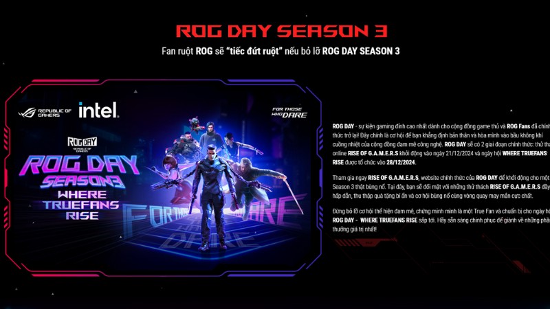 Sự kiện ROG Day trở lại: Ngày hội của game thủ đích thực