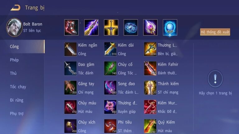 Liên Quân: Hướng dẫn làm chủ Bolt Baron cực đơn giản