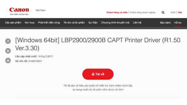 Tải Driver Canon 2900 Win 7 64bit- Hướng dẫn tải và cài đặt