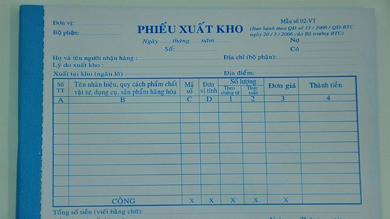 Tải mẫu phiếu xuất kho Excel mới nhất theo TT 133, TT 200