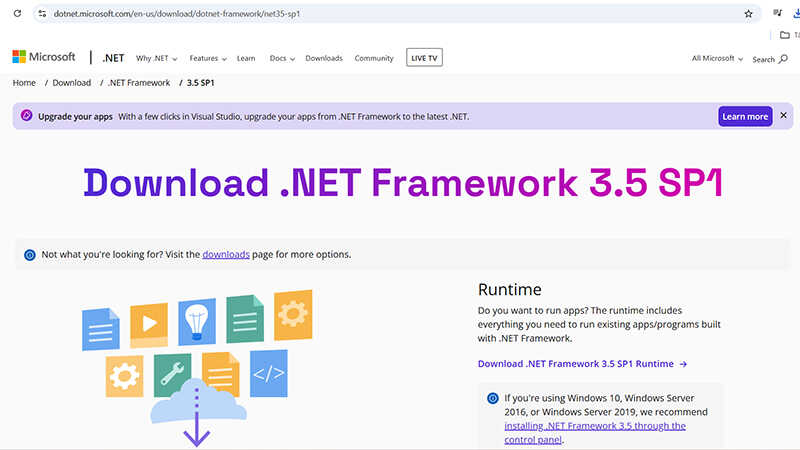 Hướng dẫn tải Net Framework 3.5 cho Windows 10