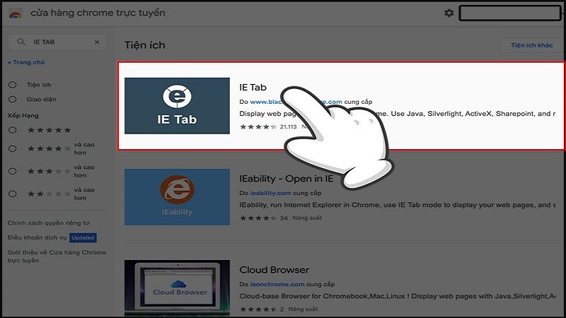 Hướng dẫn tải IE Tab cho Google Chrome chi tiết