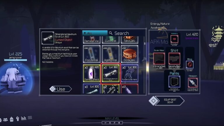 Cách lấy Maximum Scroll trong Jujutsu Infinite hiệu quả nhất