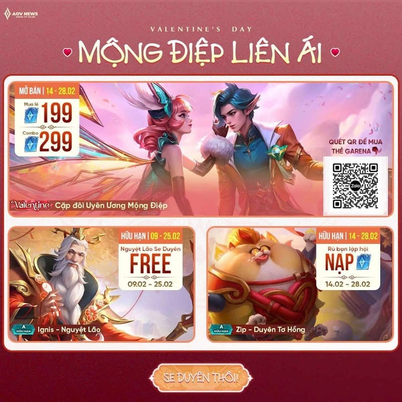 Sự kiện Valentine Liên Quân 2025 - Thông tin chi tiết