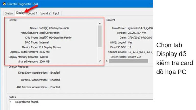 8 cách kiểm tra card màn hình laptop, máy tính nhanh chóng