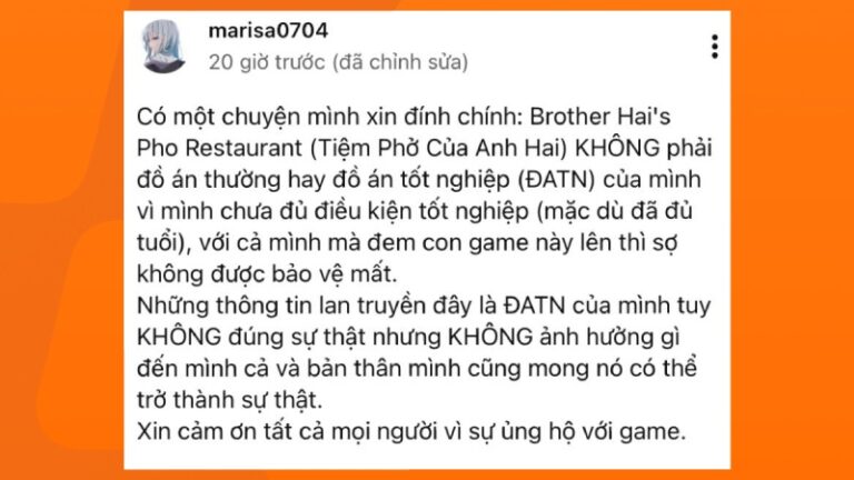 "Cha đẻ" của game Phở Anh Hai là ai? Có phải đồ án tốt nghiệp?